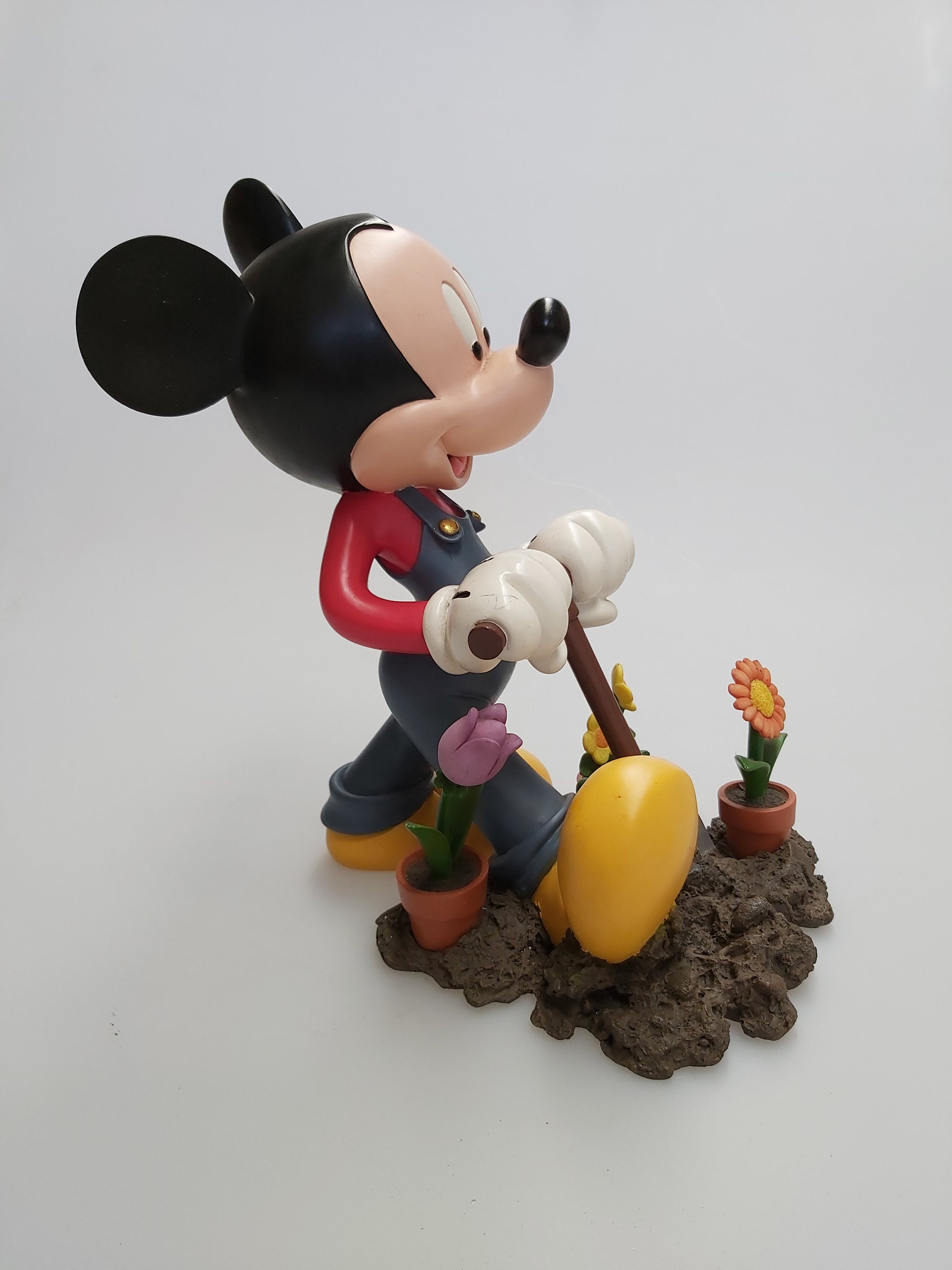 Walt Disney Mickey Mouse Statue Digging Gardening Planting Flowers VERY ...