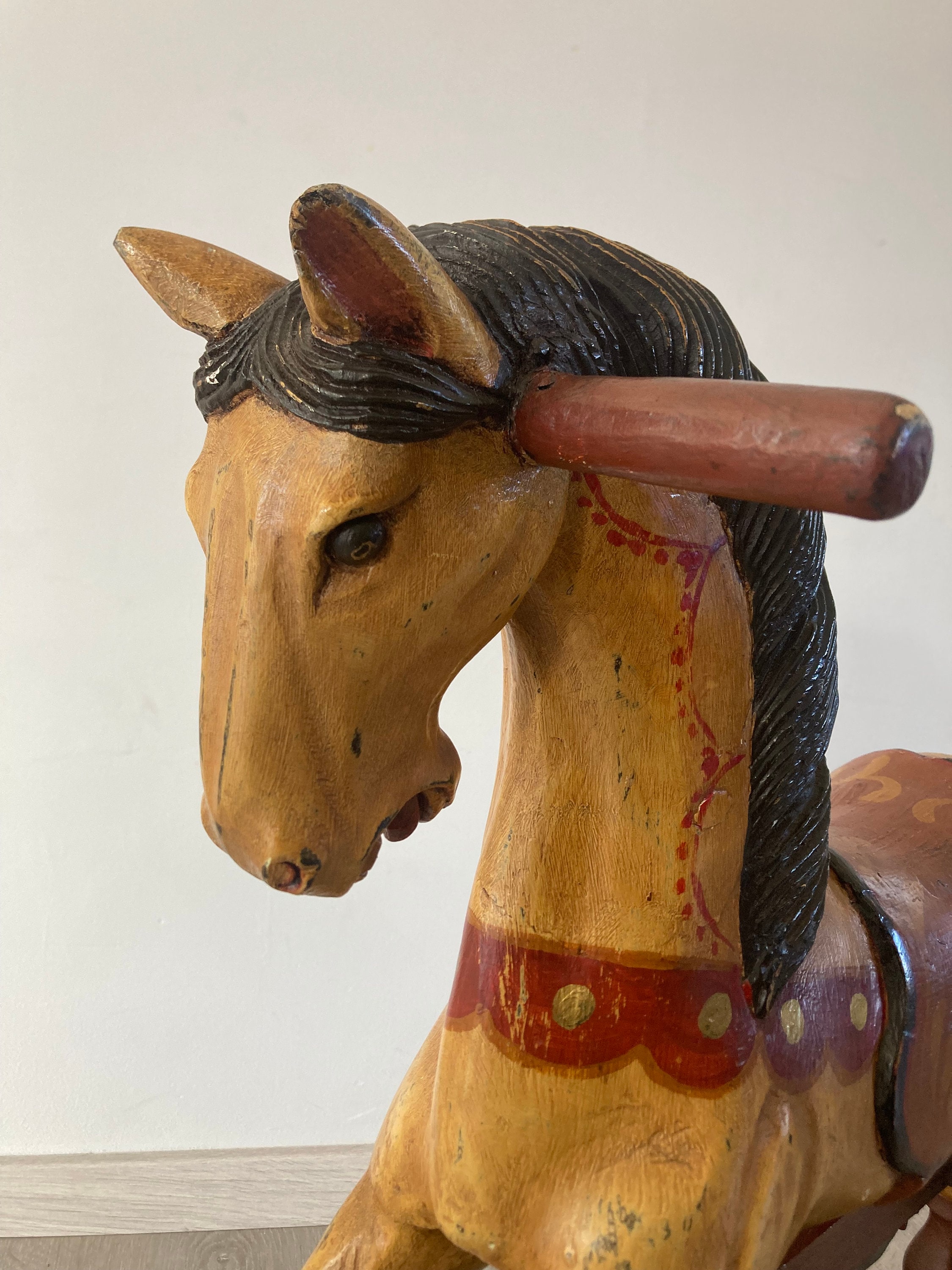 Antique Wooden Rocking Horse VERY RARE - Etsy