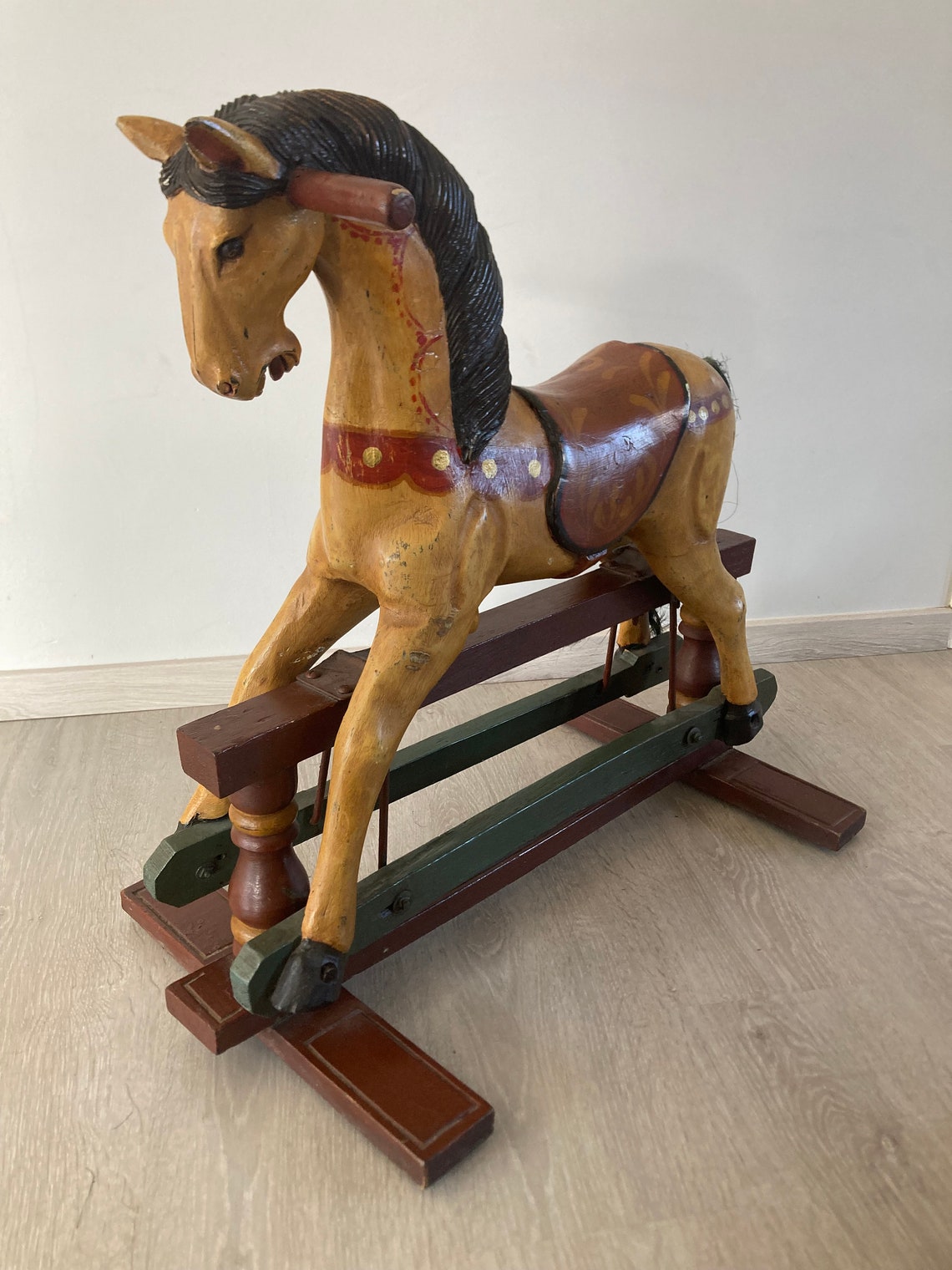 Antique Wooden Rocking Horse VERY RARE - Etsy