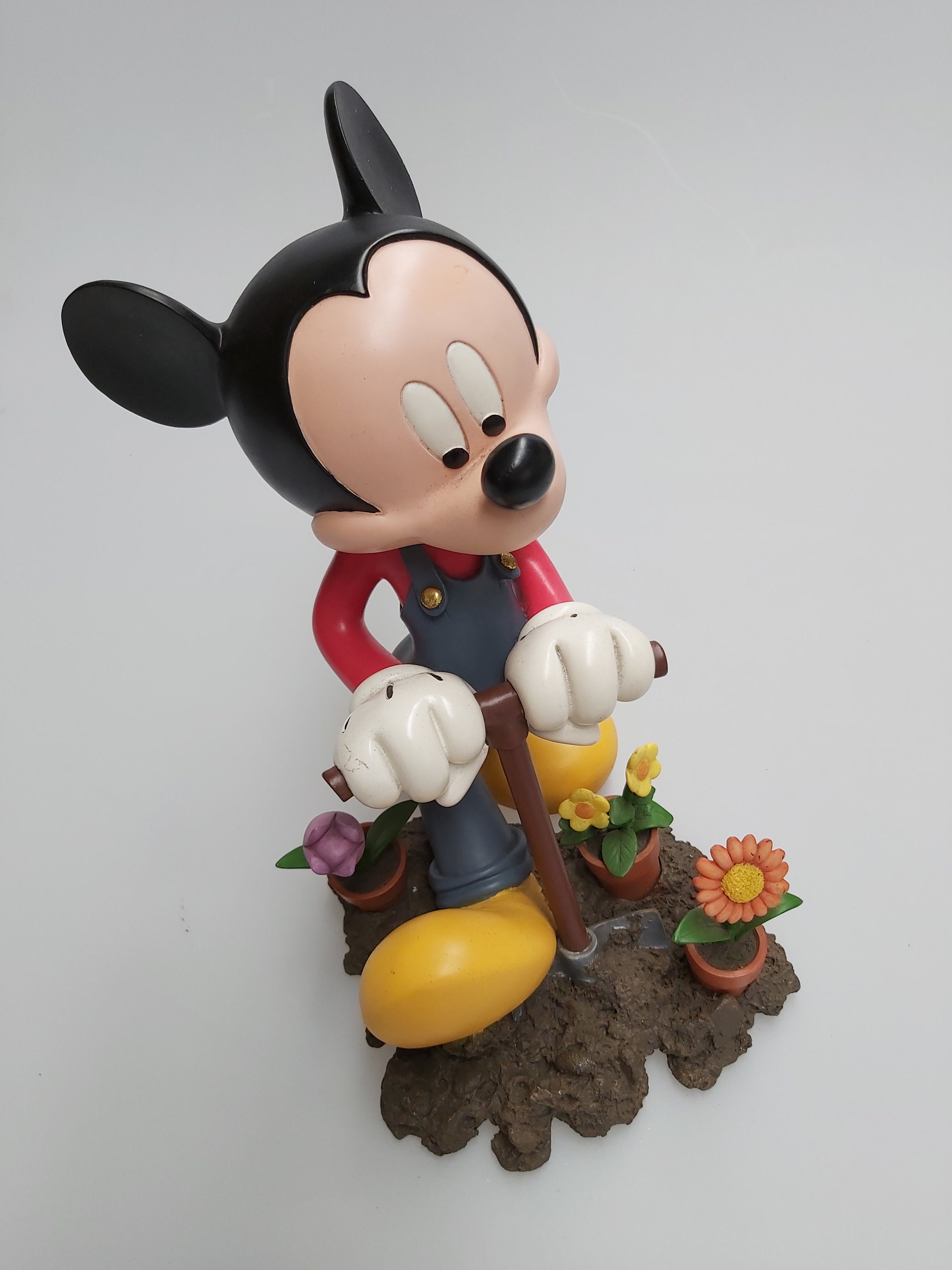 Walt Disney Mickey Mouse Statue Digging Gardening Planting Flowers VERY ...