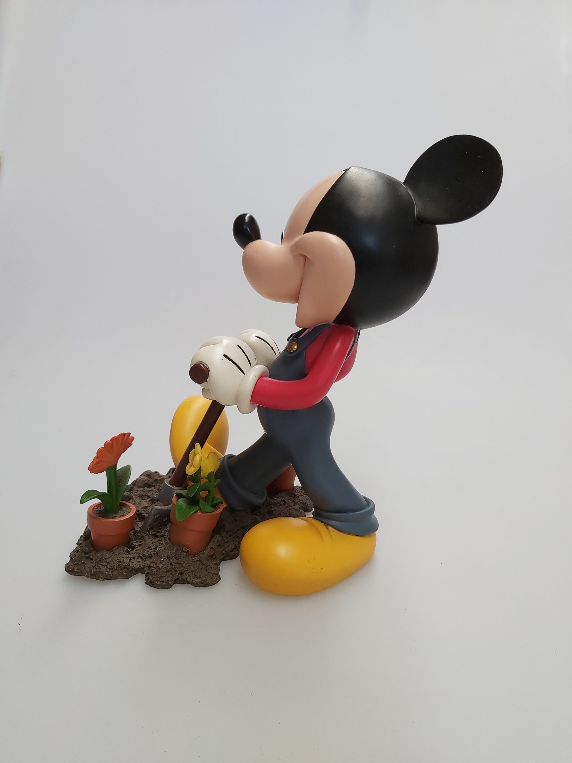 Walt Disney Mickey Mouse Statue Digging Gardening Planting Flowers VERY ...