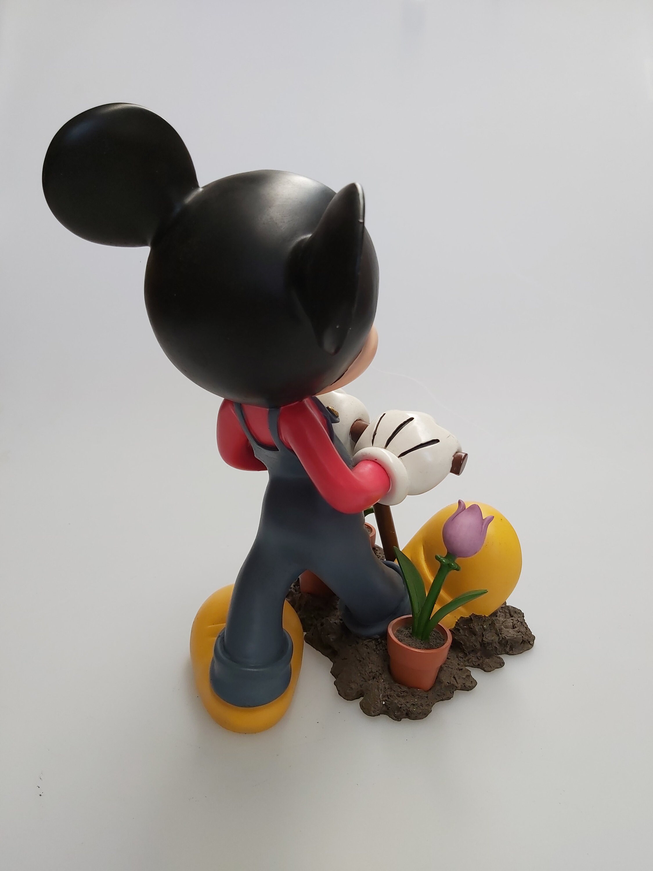 Walt Disney Mickey Mouse Statue Digging Gardening Planting Flowers VERY ...