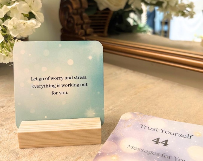Daily Affirmation Guidance Card Spiritual Gift Mindfulness Card Wooden ...