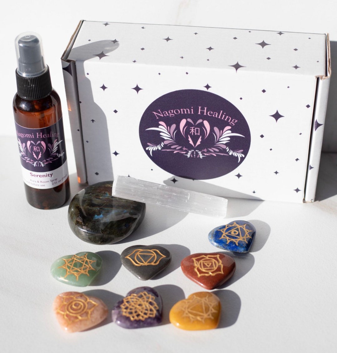 Chakra Healing Crystal Stone Set Spiritual Meditation Kit Energy ...