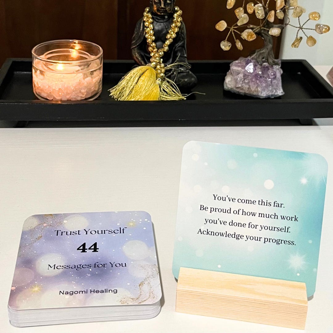 Daily Affirmation Guidance Card Spiritual Gift Mindfulness Card Wooden ...