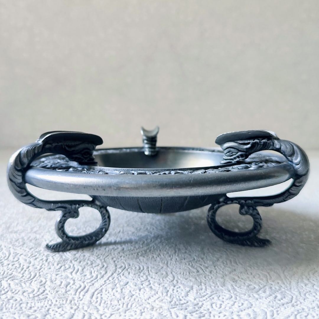 Witch Ornate Cauldron / Pewter Smudge Bowl Vintage / Altar Supplies ...