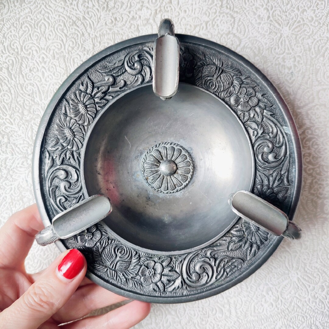 Witch Ornate Cauldron / Pewter Smudge Bowl Vintage / Altar Supplies ...