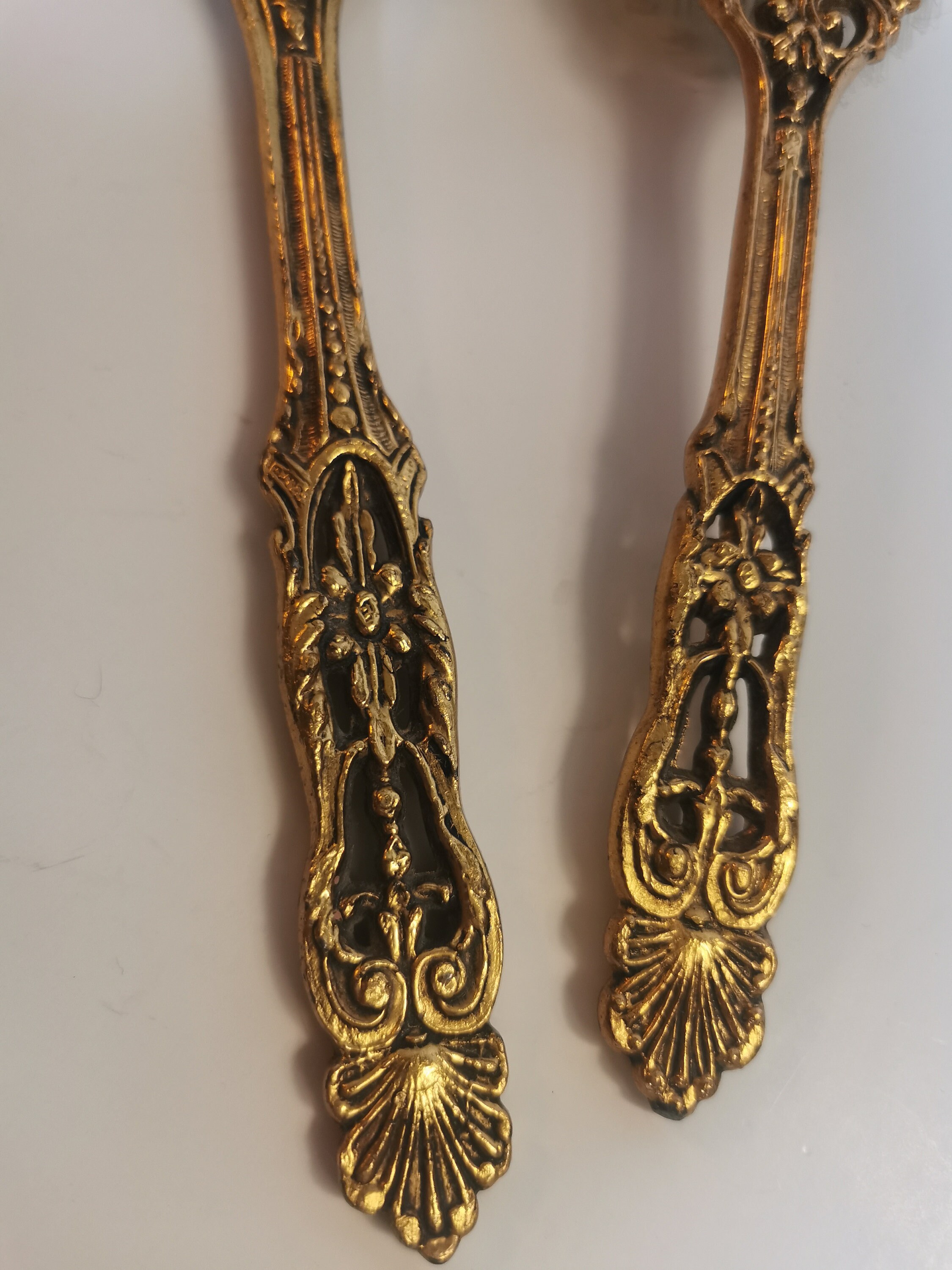 Absolutely Stunning Antique Brass Mirror and Brush Set - Etsy