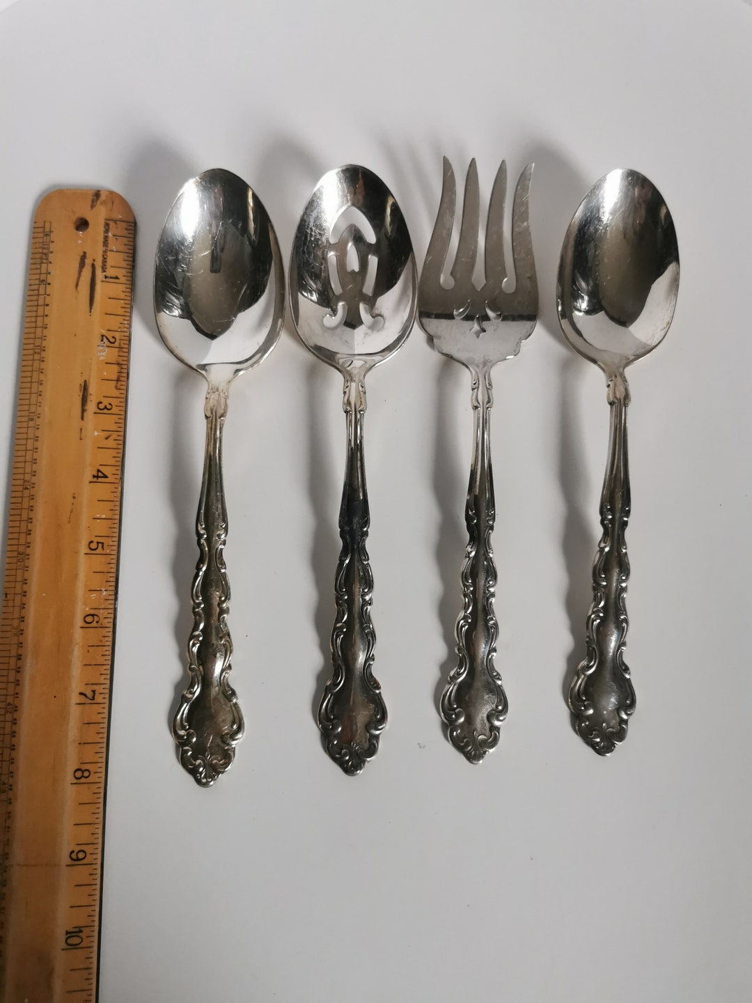 Set of Four Silver Plated Serving Spoons - Etsy
