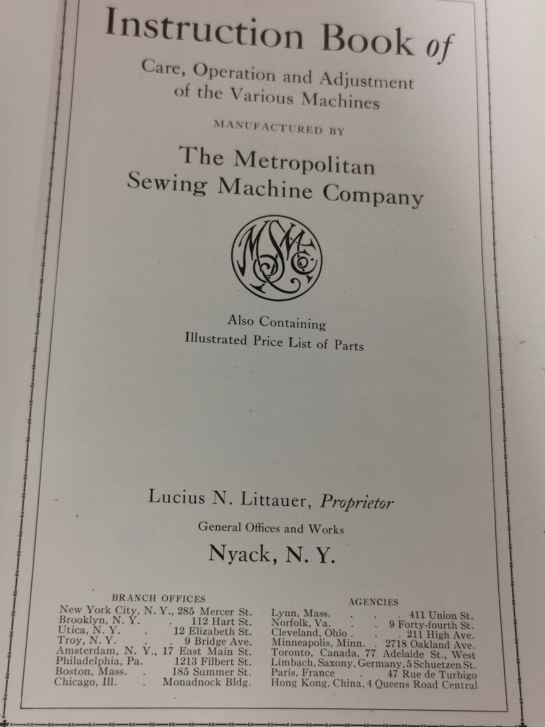 Antique Sewing Machine Parts and Repair Books RARE - Etsy