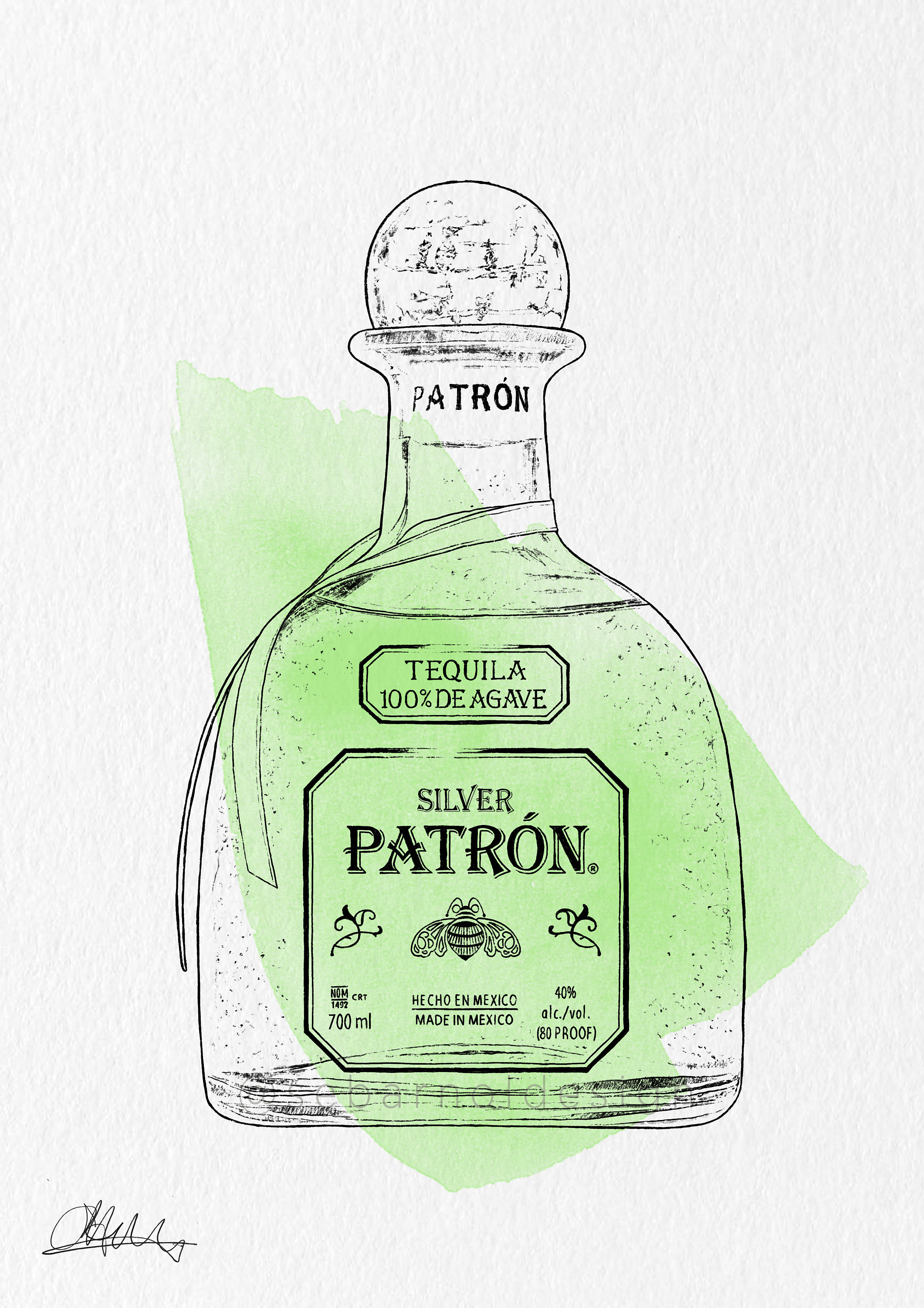 Patron Bottle Drawing