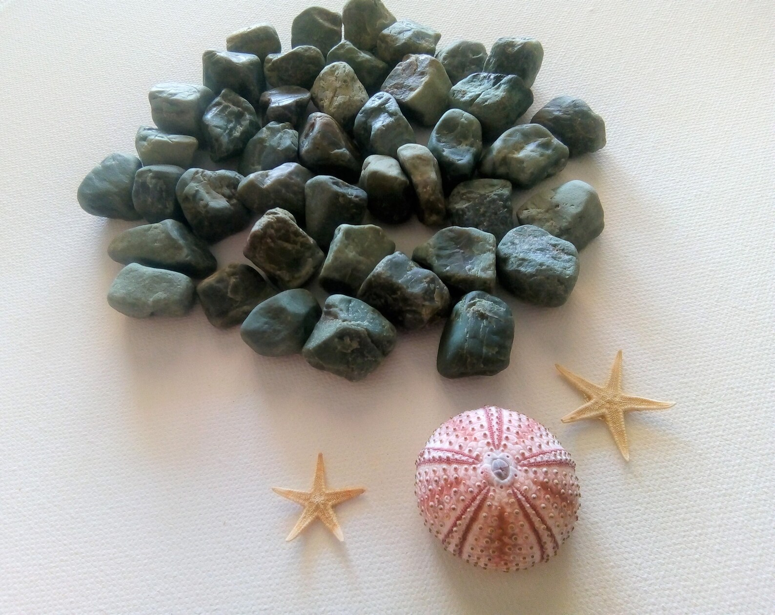 Green Olive Raw Quartz Beach Pebbles | Etsy