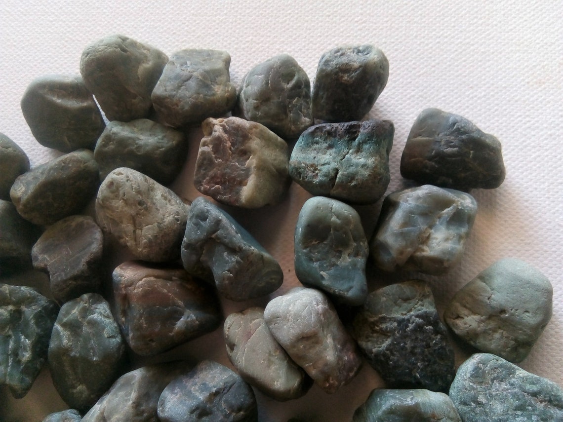 Green Olive Raw Quartz Beach Pebbles | Etsy