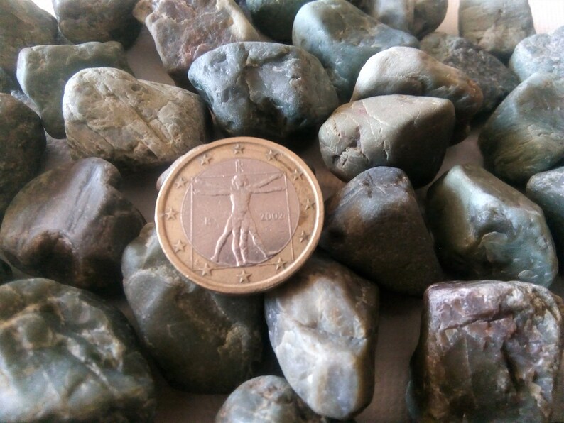 Green Olive Raw Quartz Beach Pebbles | Etsy