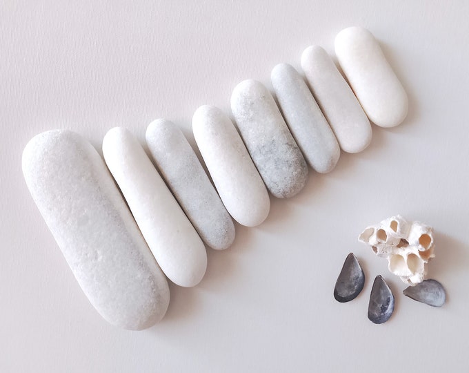 Large Elongated Flat Beach Stones, Marble Rods 8 Pieces - Etsy