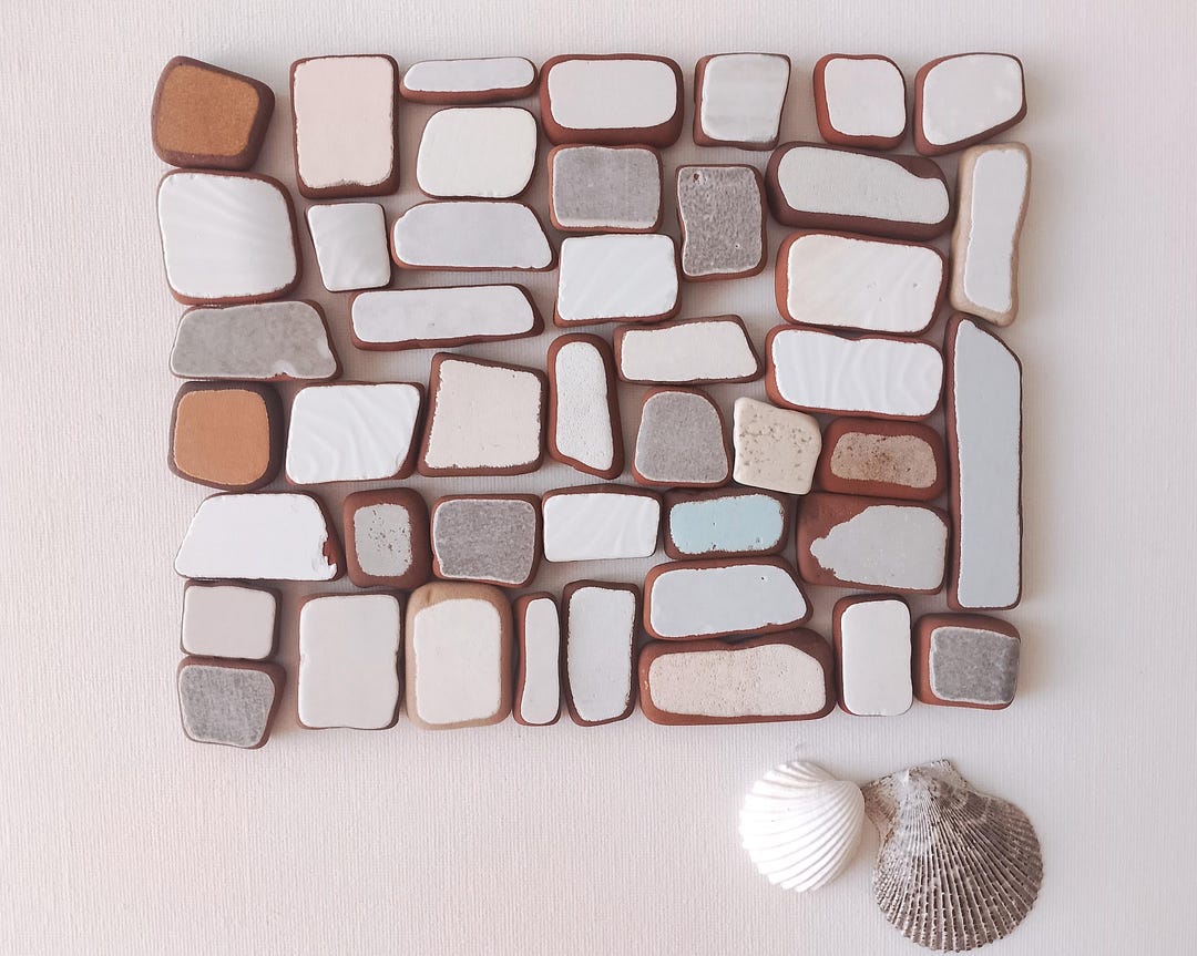 Genuine Sea Pottery, Tiles, 45 Pieces in a Quadrilateral Shape - Etsy