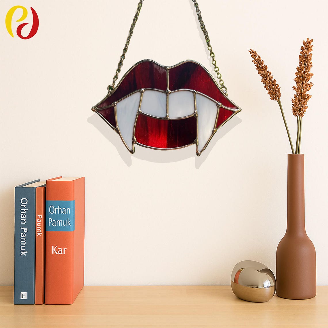 PDACE299 Stained Glass Patterns - Vampire Lips, DIY Suncatcher Stained ...