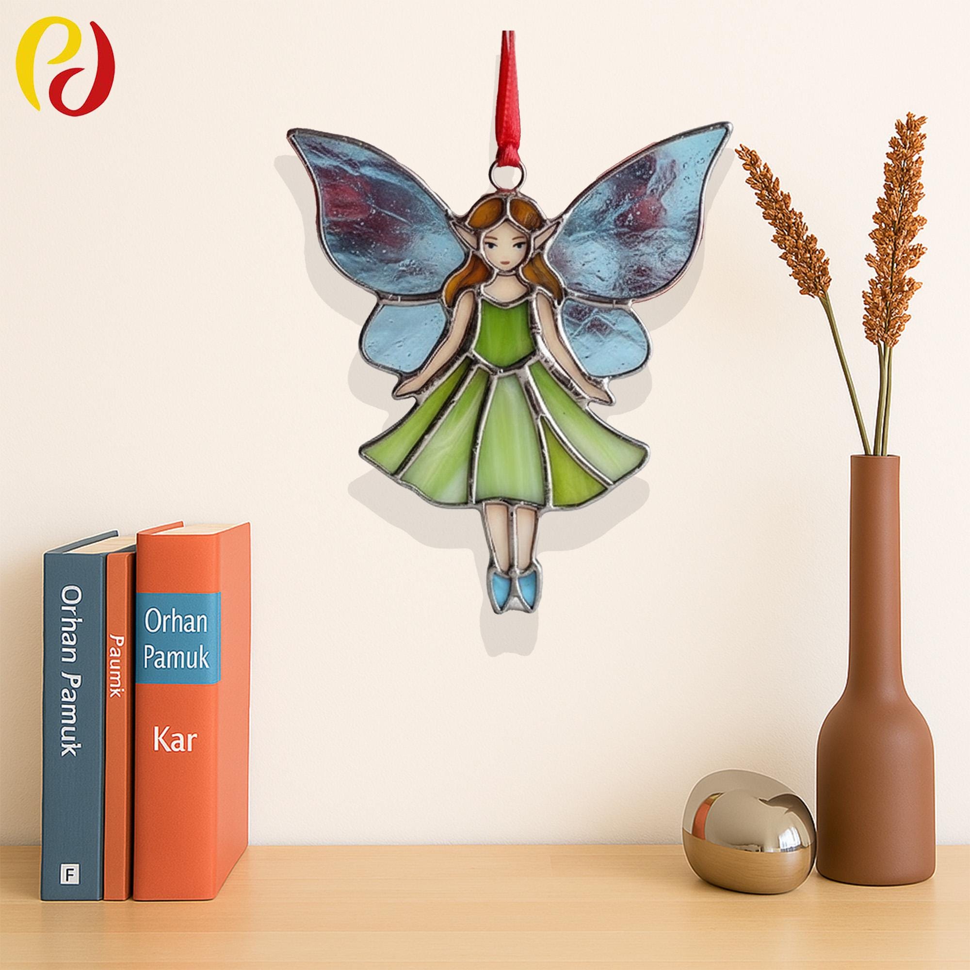 PDACE652 Fairy Stained Glass Pattern PDF, Winged Fairy Suncatcher ...