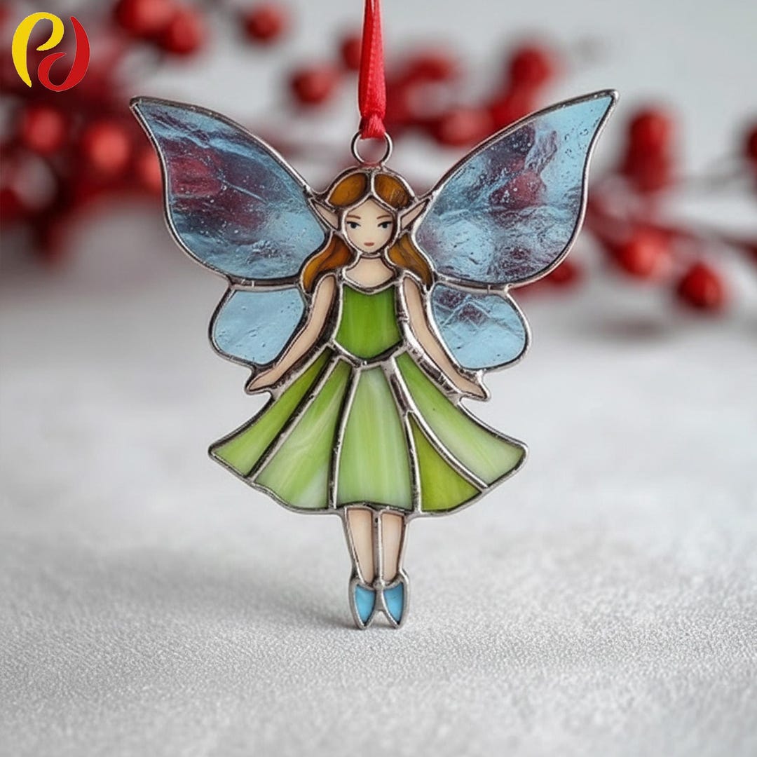 PDACE652 Fairy Stained Glass Pattern PDF, Winged Fairy Suncatcher ...