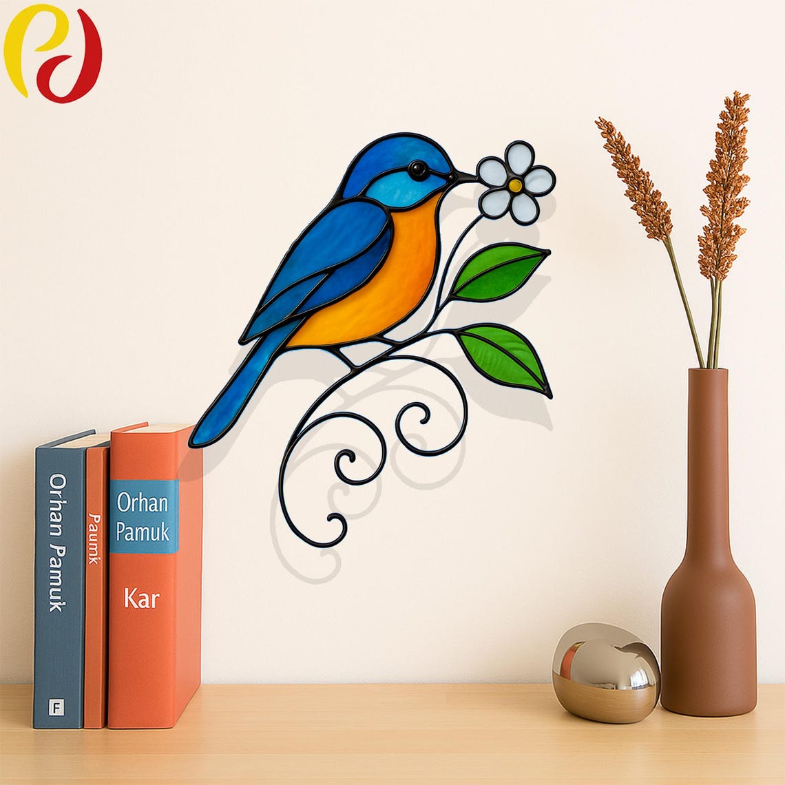 PDACE49 Bluebird Stained Glass Bird Patter | Bluebird Stained Glass ...