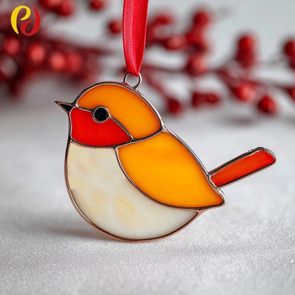 Glass Robin Ornament - Etsy UK