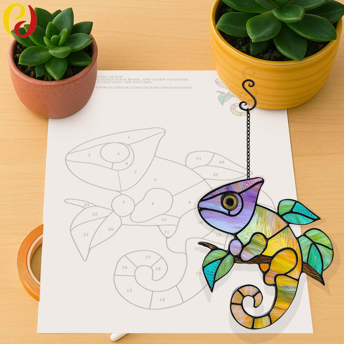 PD 311 A Strange Gecko Suncatcher Digital Download Pattern , DIY ...