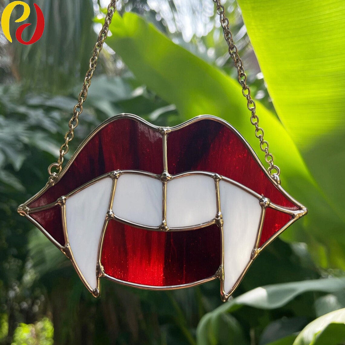 PDACE299 Stained Glass Patterns - Vampire Lips, DIY Suncatcher Stained ...