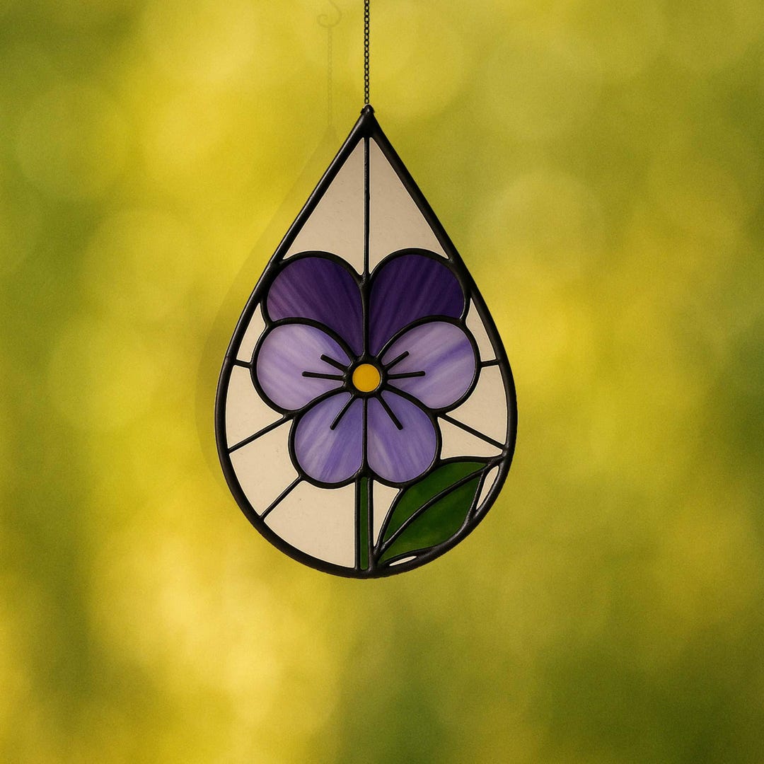 NF01 Pansy Stained Glass Pattern, Stained Glass Patterns, Pattern ...