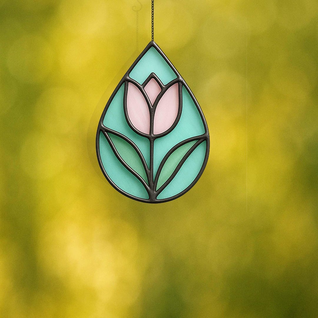 NF19 Tulip Stained Glass Pattern, Stained Glass Patterns, Pattern ...