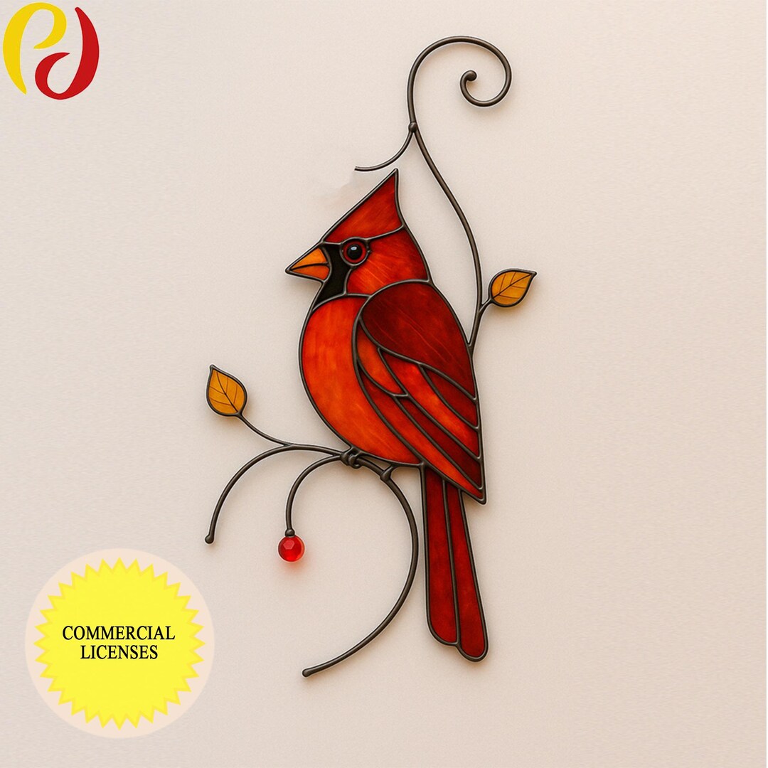 PDACE52 Cardinal Commercial Stained Glass Bird Pattern – Cardinal ...