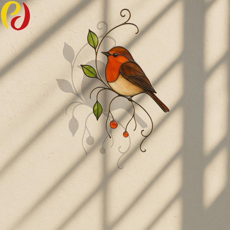 PDACE42 Robin Commercial Stained Glass Bird Pattern – Robinon Holly ...
