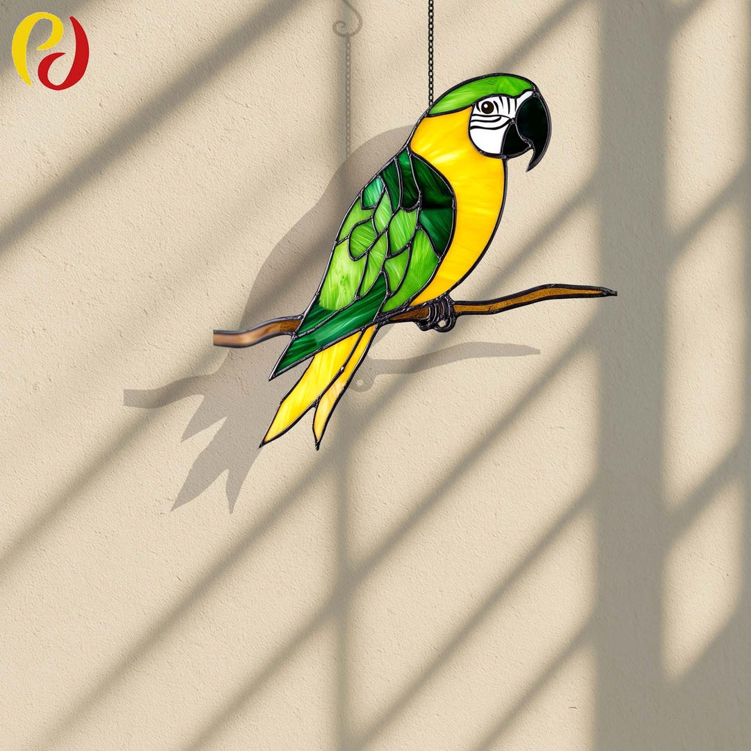 PD 375 Macaw Stained Glass, Suncatchers, Stained Glass Birds, Crazy ...
