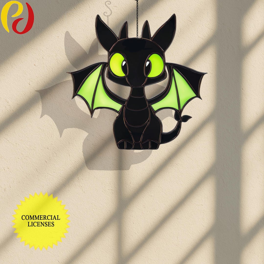 PD 09 Dragon Commercial Stained Glass Pattern – Dragon | Digital PDF ...