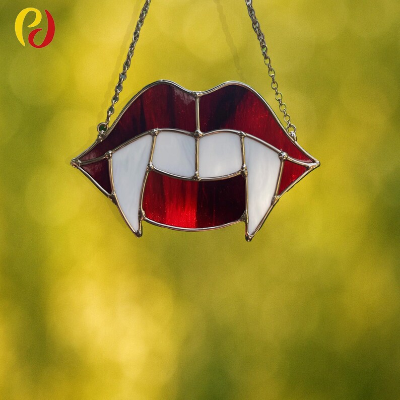 PDACE299 Stained Glass Patterns - Vampire Lips, DIY Suncatcher Stained ...