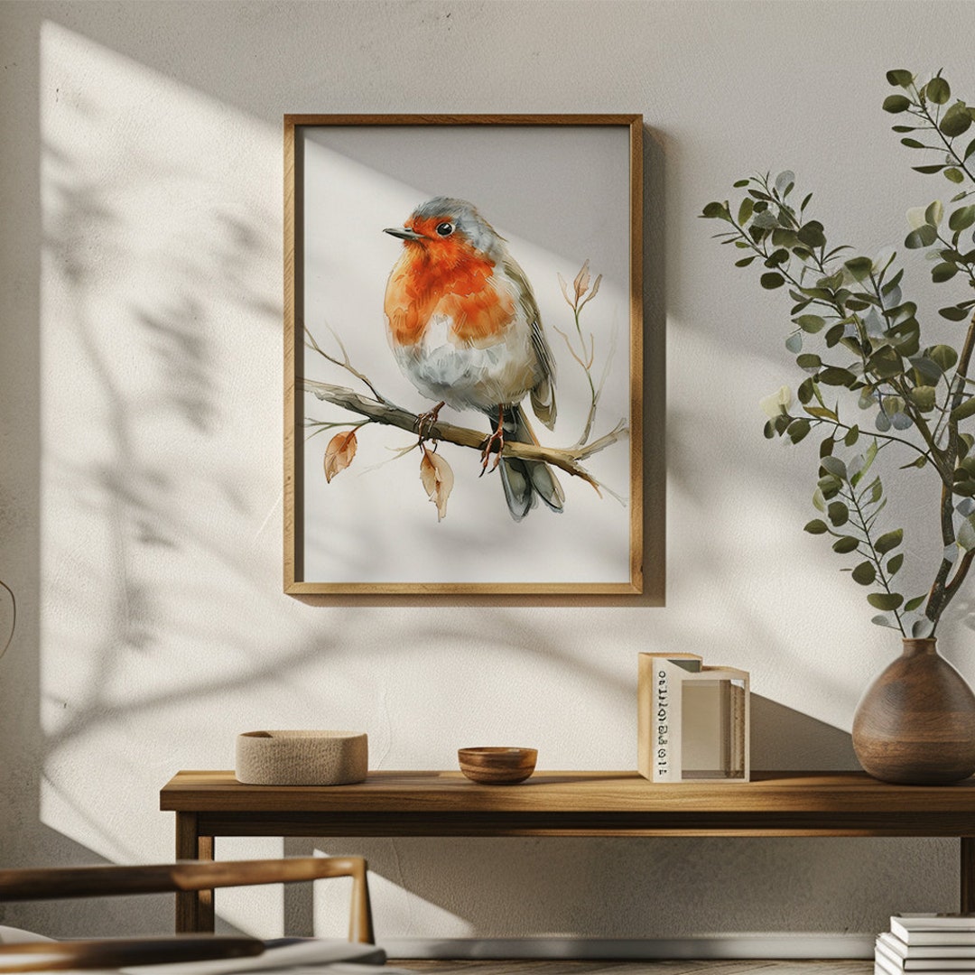 Watercolor Robin Bird, Robin Home Decor, Robin Print, Painting Art ...