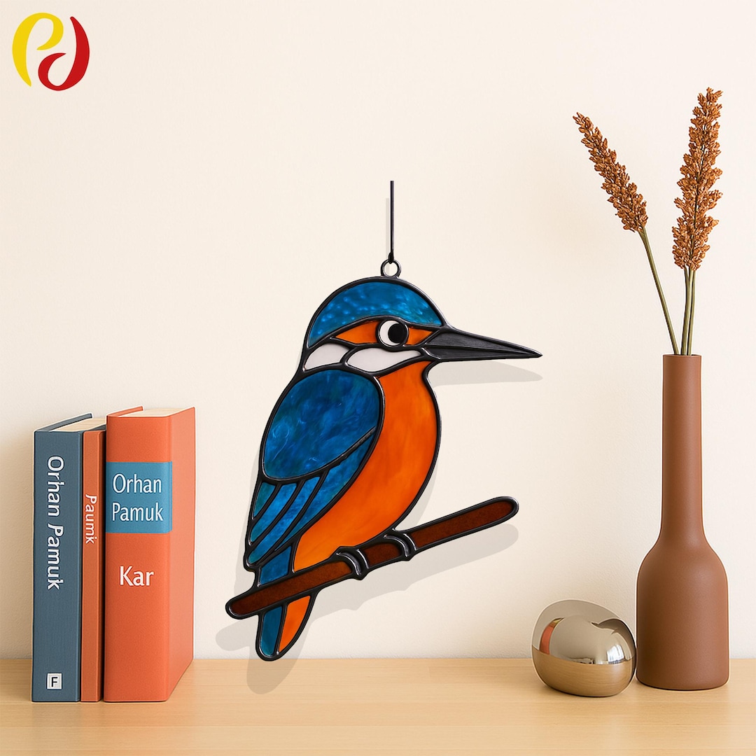 PD 50 Kingfisher Stained Glass Digital Download Pattern Stained Glass ...