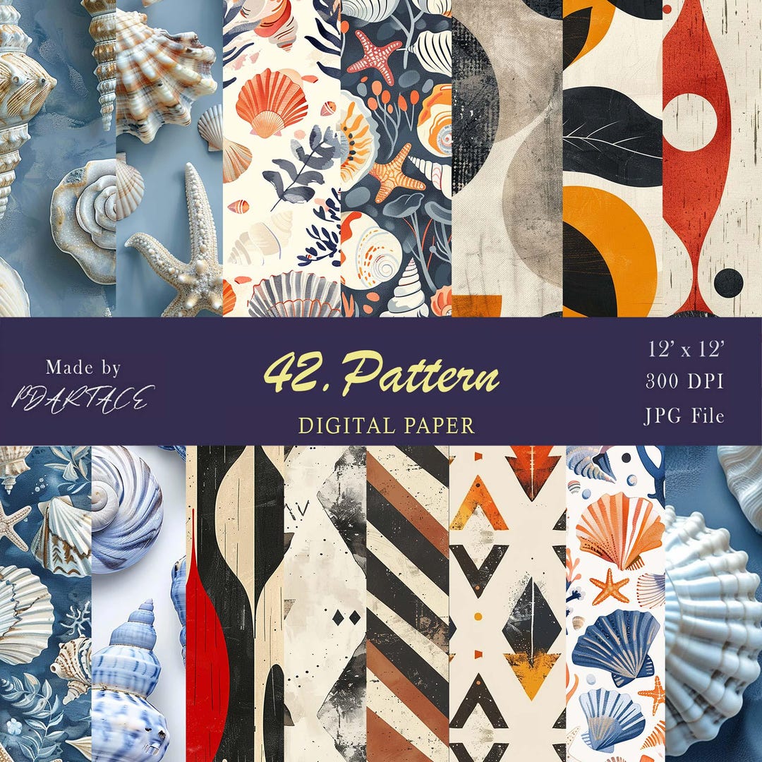 The Ocean Waves 01 Digital Paper Pack - 42 Seamless JPG Patterns ...