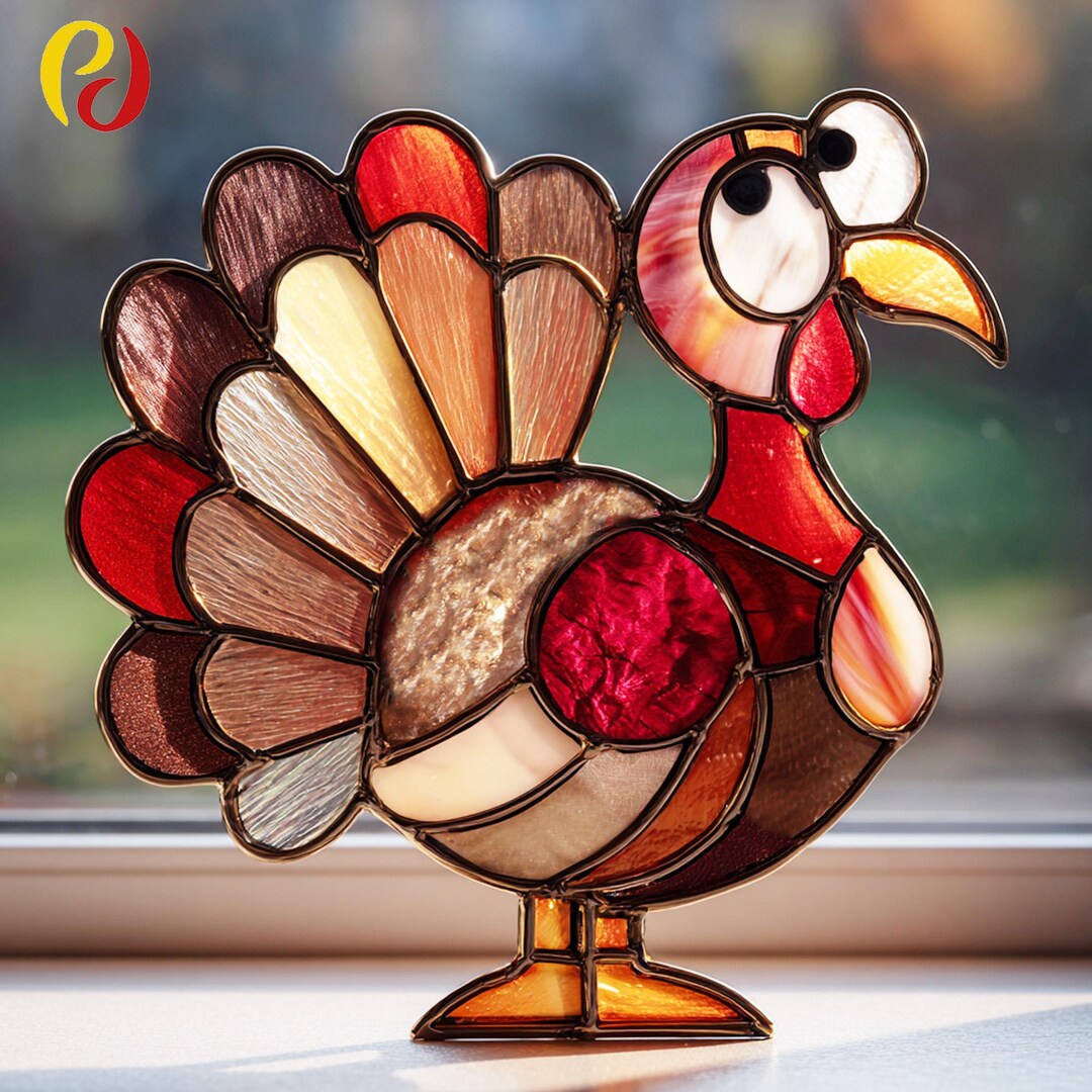 Pattern – PDACE184 Stained Glass Turkey | Digital PDF Template, Wire ...