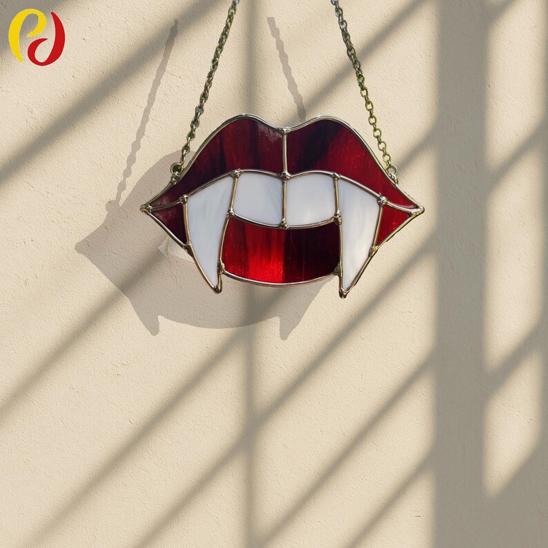 PDACE299 Stained Glass Patterns - Vampire Lips, DIY Suncatcher Stained ...
