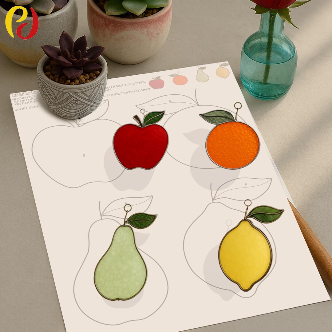 PD 280 Summer Fruit Stained Glass Stained Glass Pattern, Stained Glass ...