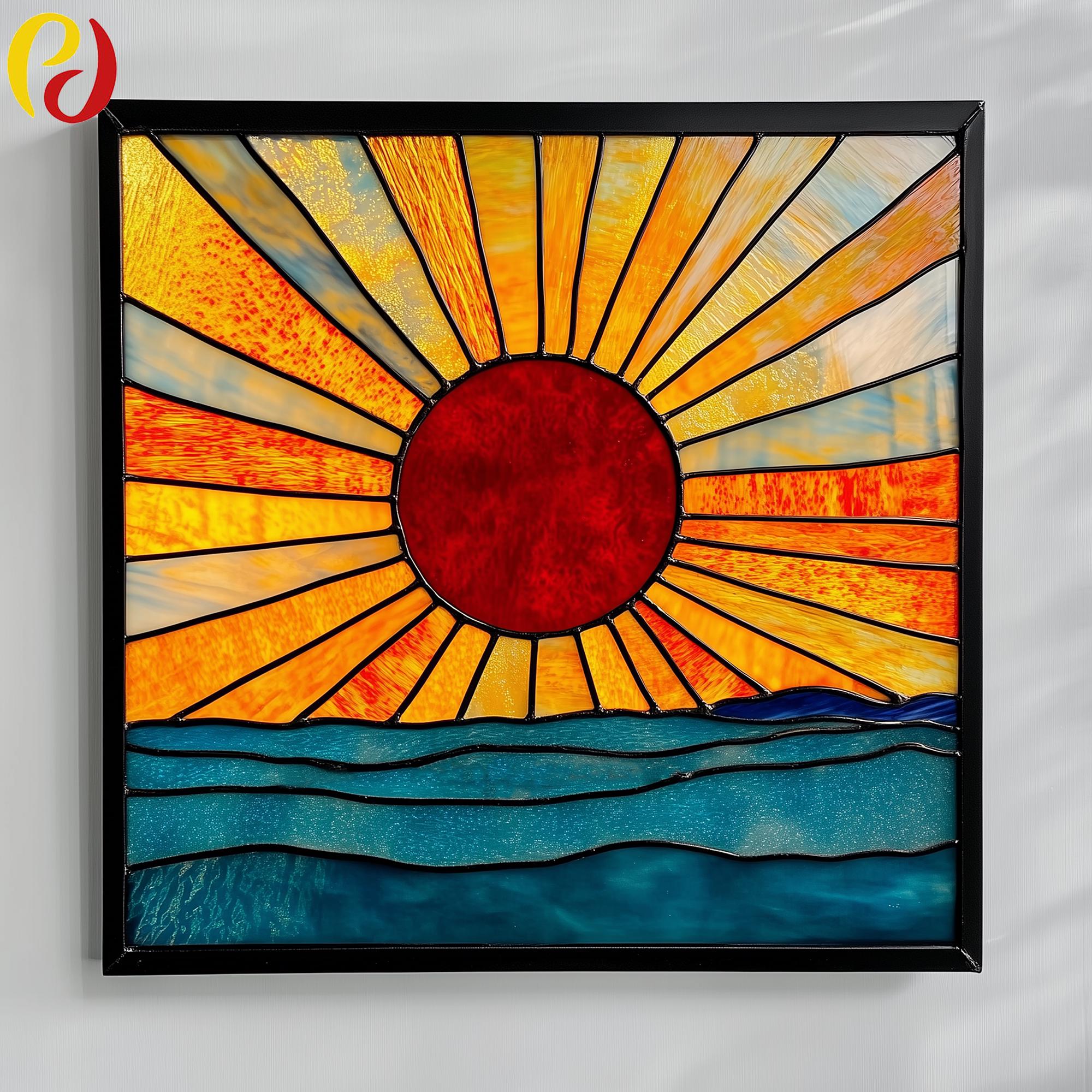 PD 247 Stained Glass, Sunrise Over the Sea, Stained Glass Patterns ...