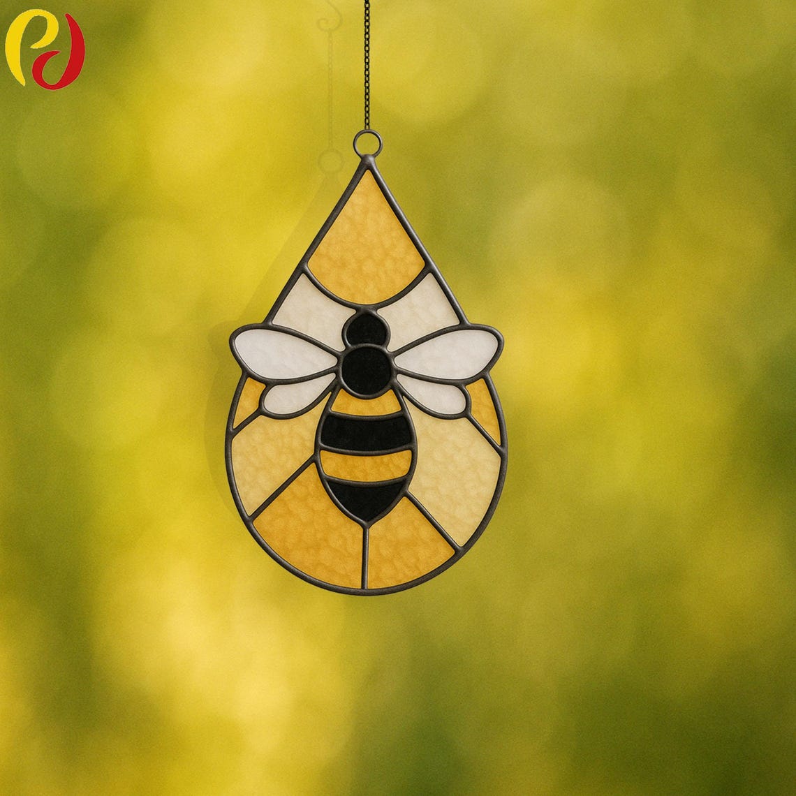 PDACE69 Teardrop Bee Stained Glass Pattern, Stained Glass Patterns ...
