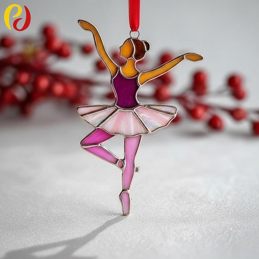 PDACE669 Ballerina Stained Glass Pattern PDF, Ballet Dancer Suncatcher ...