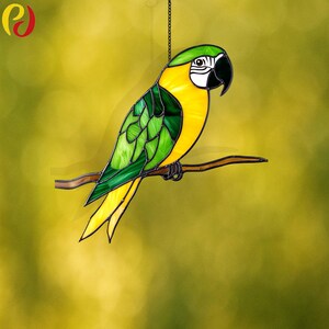 PD 375 Macaw Stained Glass, Suncatchers, Stained Glass Birds, Crazy ...