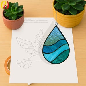 NF30C Mini Drops Stained Glass Pattern, Stained Glass Patterns, Pattern ...