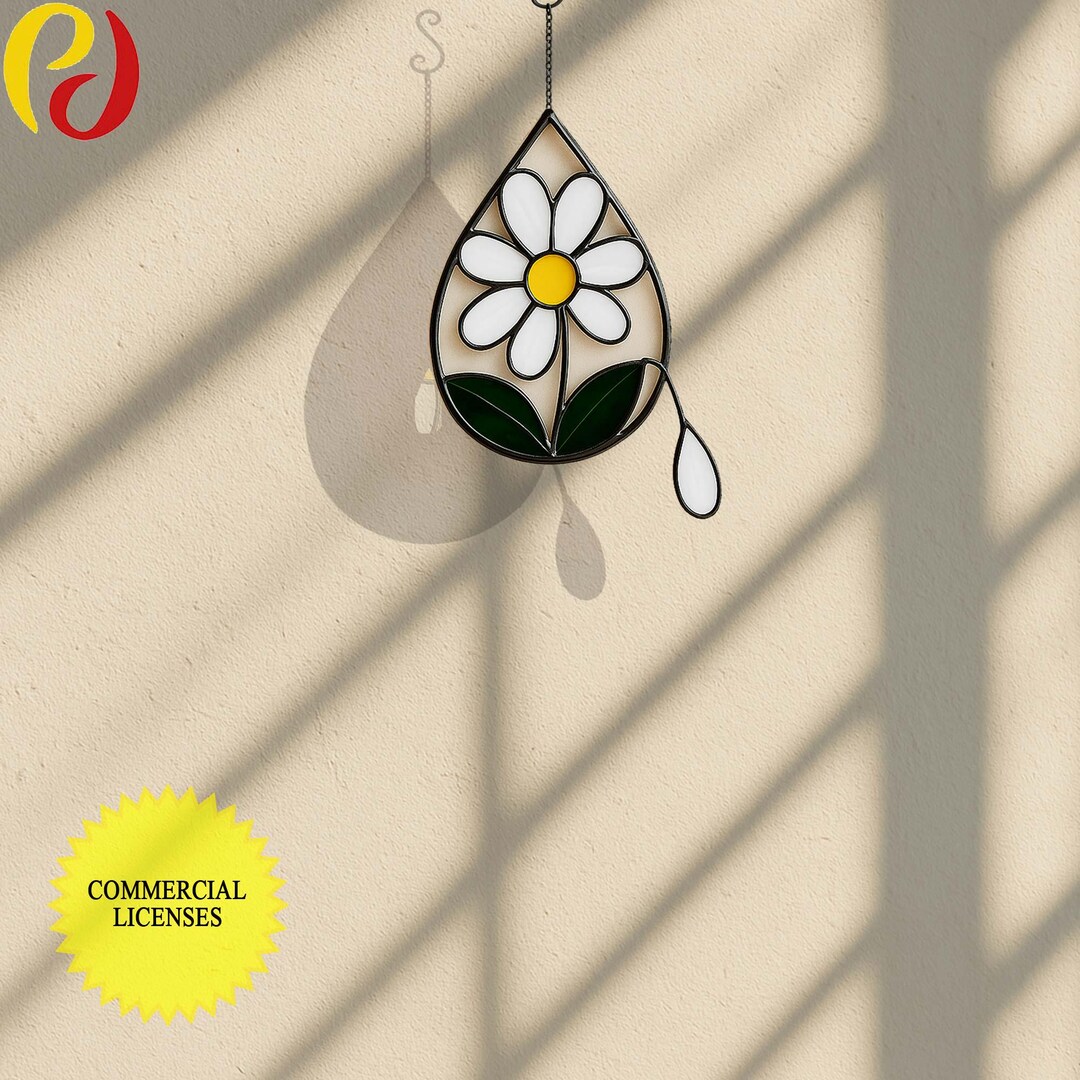 NF14C Daisy Stained Glass Pattern, Stained Glass Patterns, Pattern ...