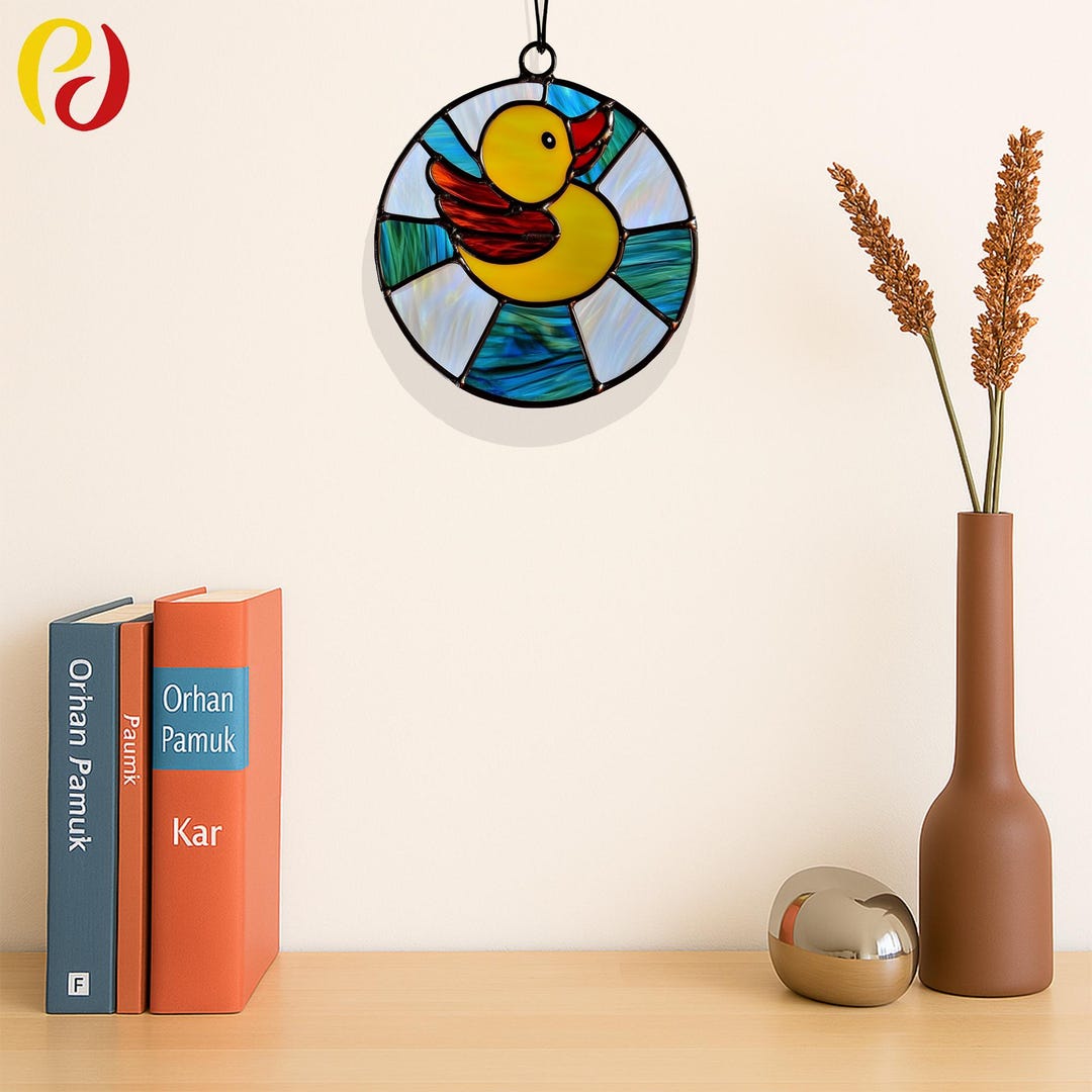 PD 78 Stained Glass Suncatcher Bathing Duckn Suncatcher Digital ...