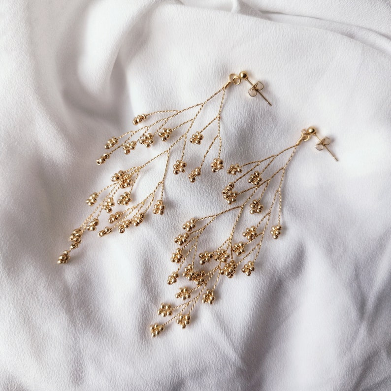 Rustic Wedding Earrings Gold Bridal Jewelry Set Rustical - Etsy