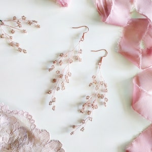 Rustic Wedding Earrings Gold Bridal Jewelry Set Rustical - Etsy