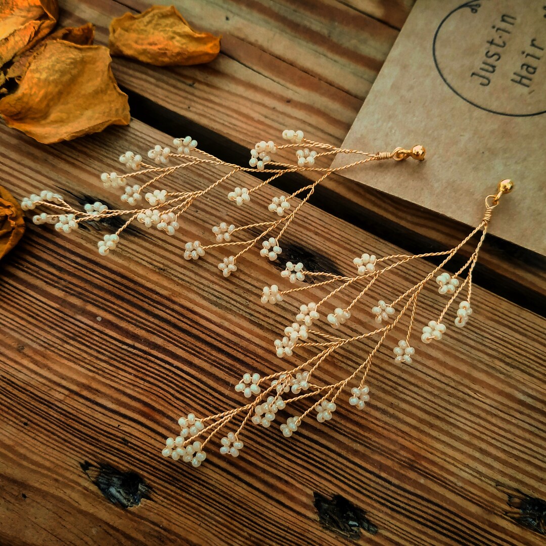 Rustic Wedding Earrings Gold Bridal Jewelry Set Rustical - Etsy